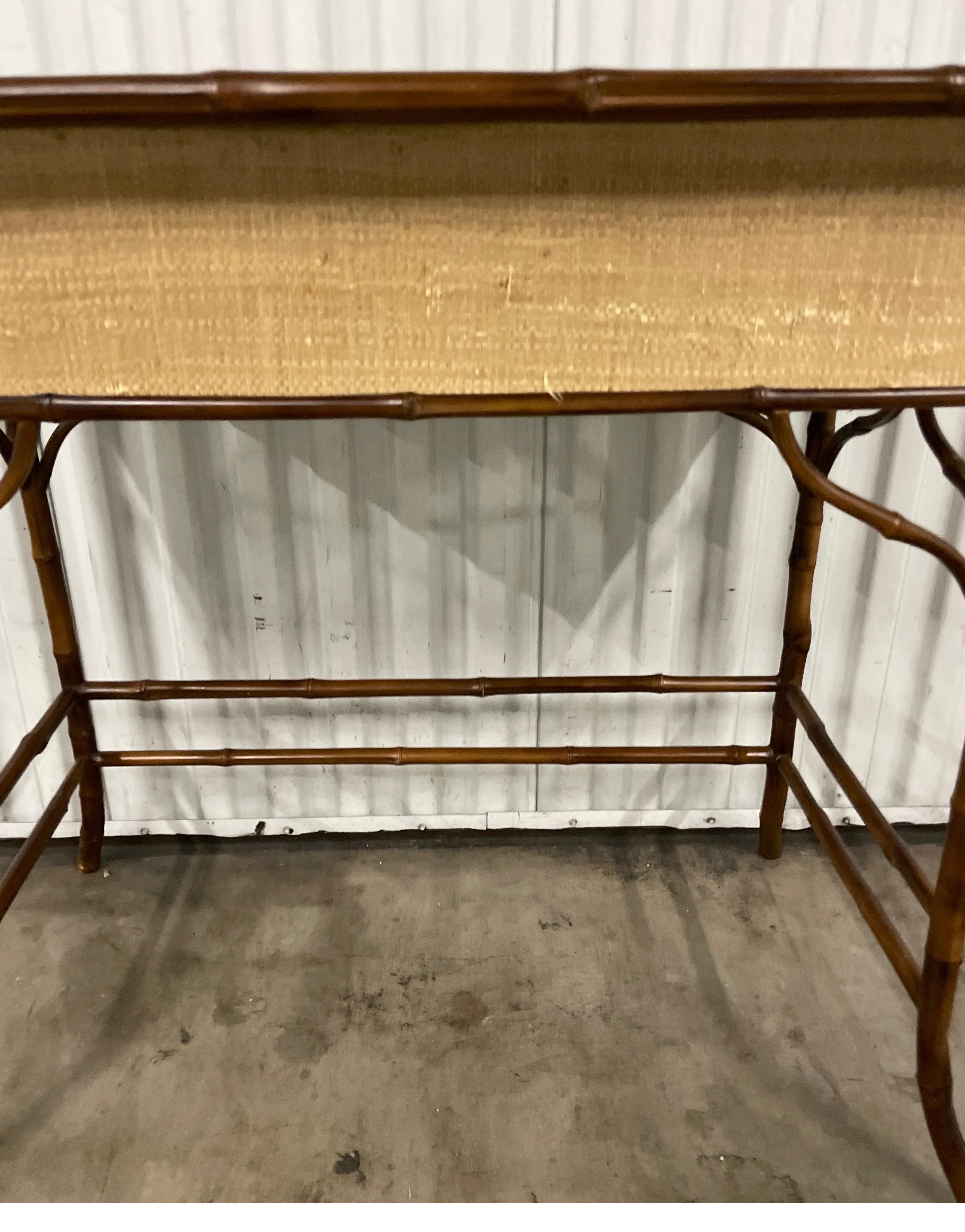 Bamboo / Raffia Writing Table at 1stDibs