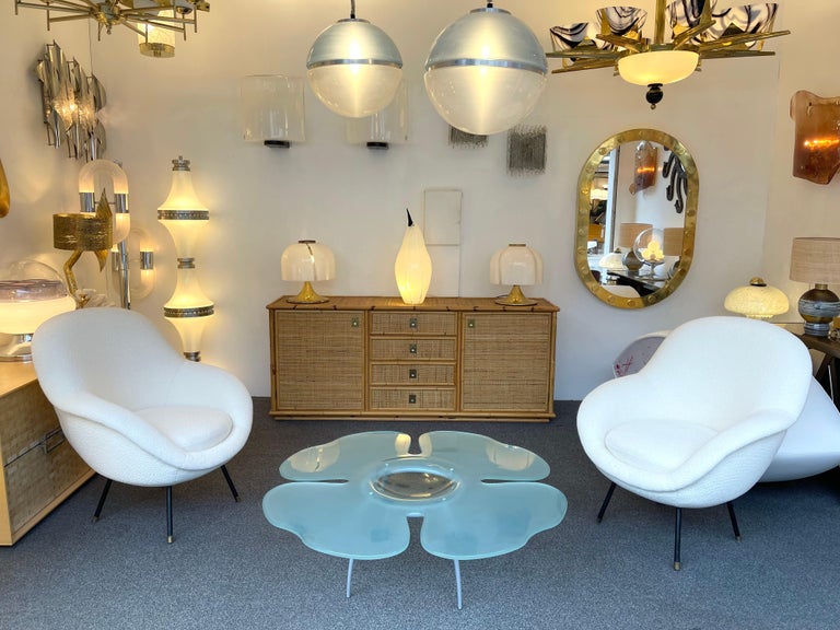 Bamboo Rattan and Brass Sideboard by Dal Vera, Italy, 1970s at 1stDibs