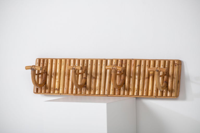 Bamboo Rattan Bohemian French Riviera Coat Hanger Rack Stand, 1960s For ...