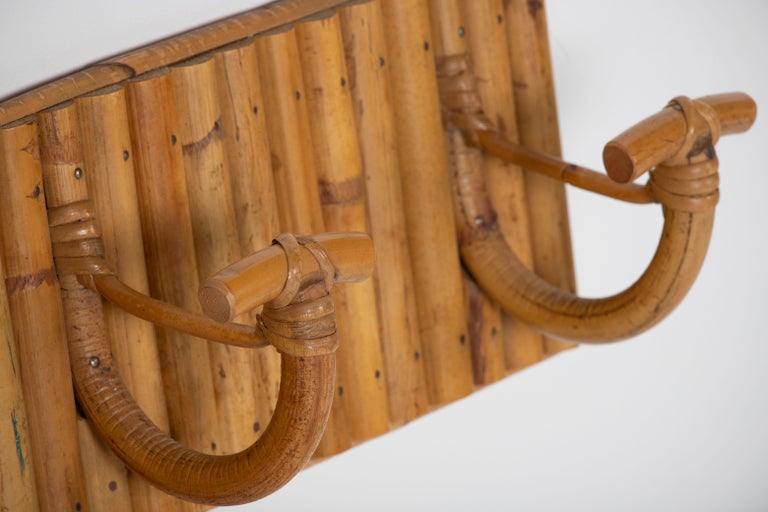 Bamboo Rattan Bohemian French Riviera Coat Hanger Rack Stand, 1960s For ...