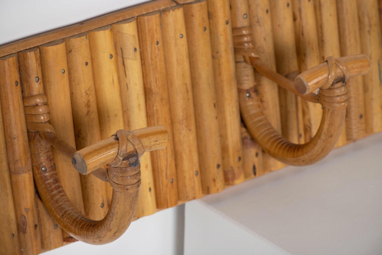 Bamboo Rattan Bohemian French Riviera Coat Hanger Rack Stand, 1960s For ...