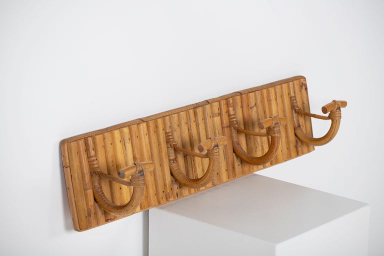 Bamboo Rattan Bohemian French Riviera Coat Hanger Rack Stand, 1960s For ...