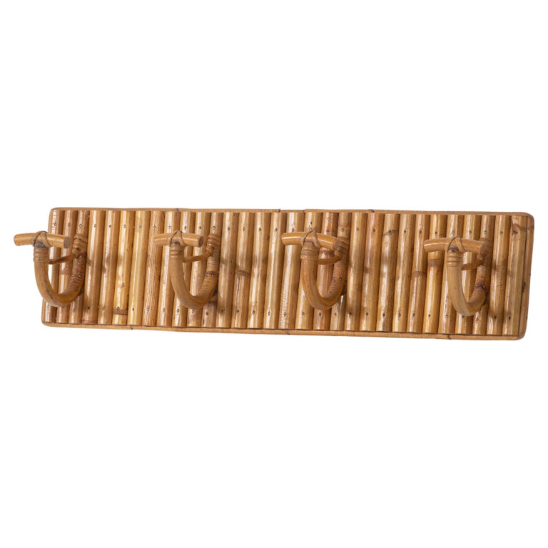 Bamboo Rattan Bohemian French Riviera Coat Hanger Rack Stand, 1960s For ...