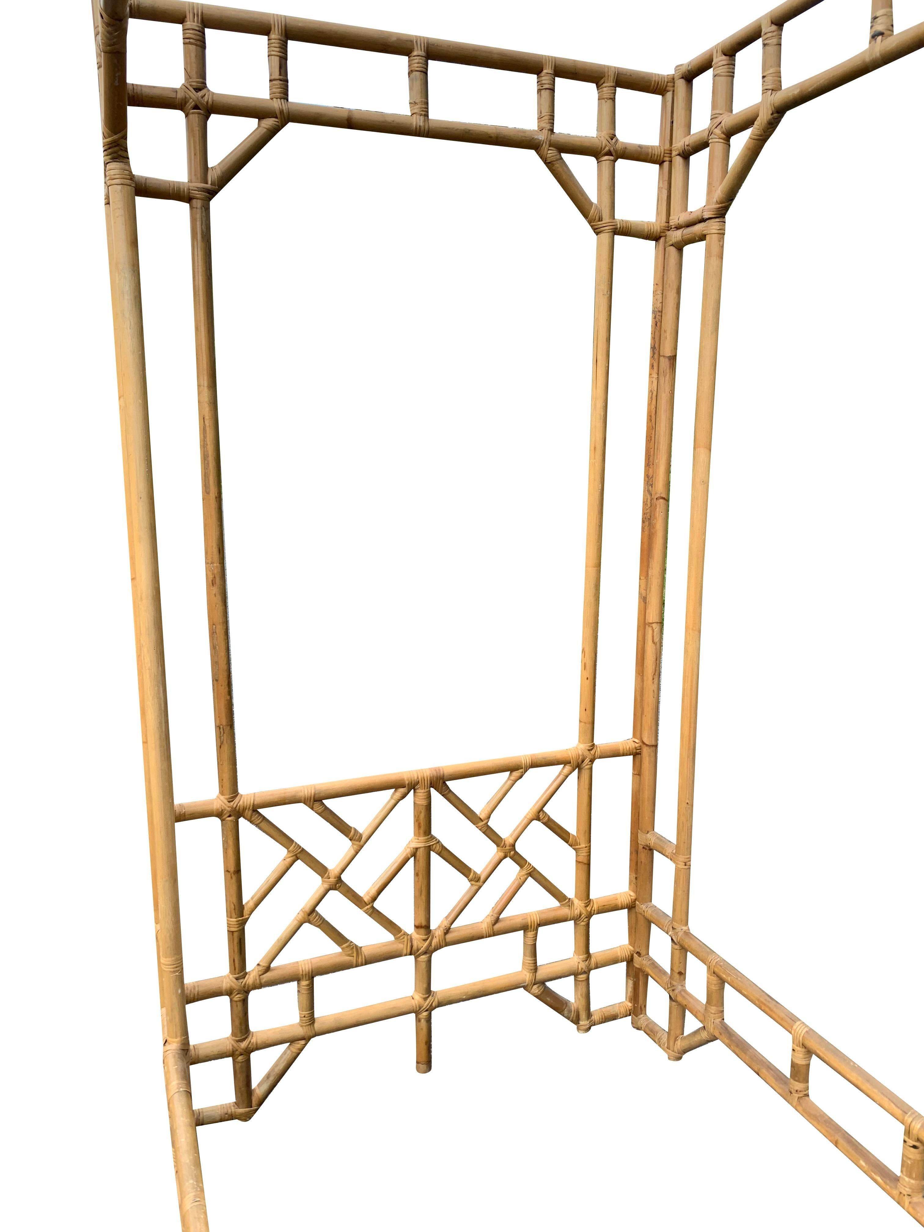 Bamboo Rattan Canopy Bed Frame or Cabana Day Bed Chippendale ...