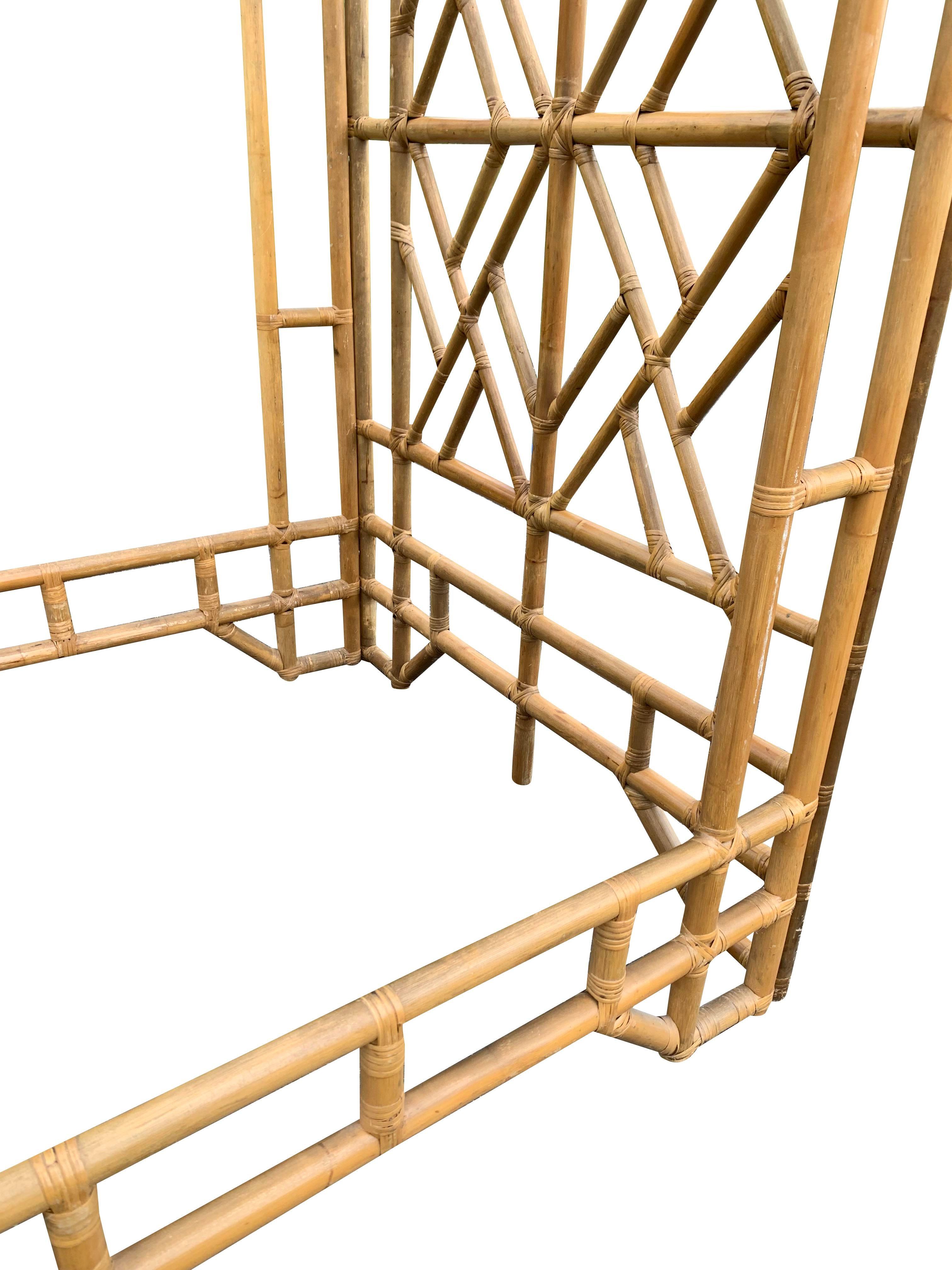 Bamboo Rattan Canopy Bed Frame or Cabana Day Bed Chippendale ...
