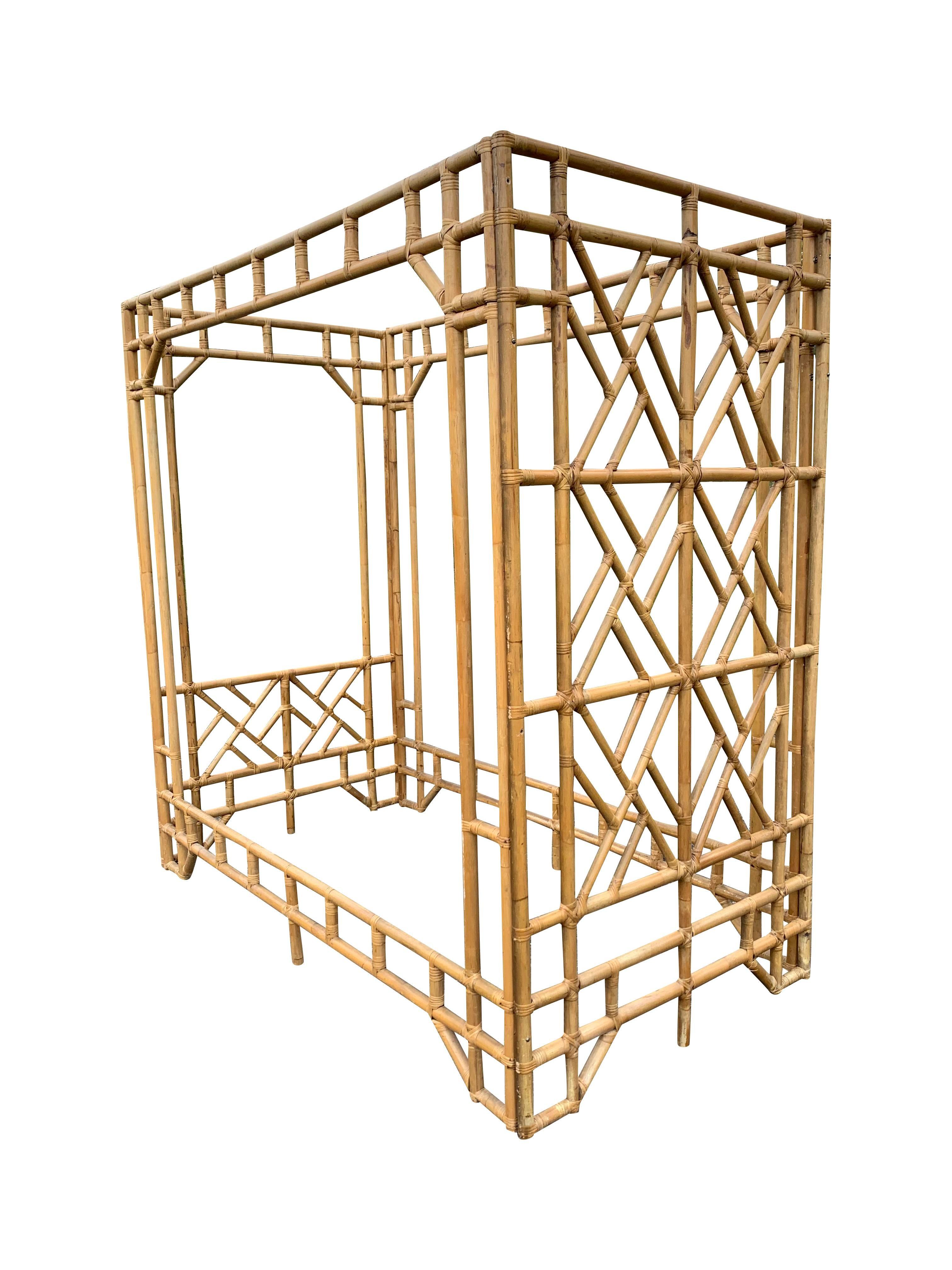 Bamboo Rattan Canopy Bed Frame or Cabana Day Bed Chippendale ...