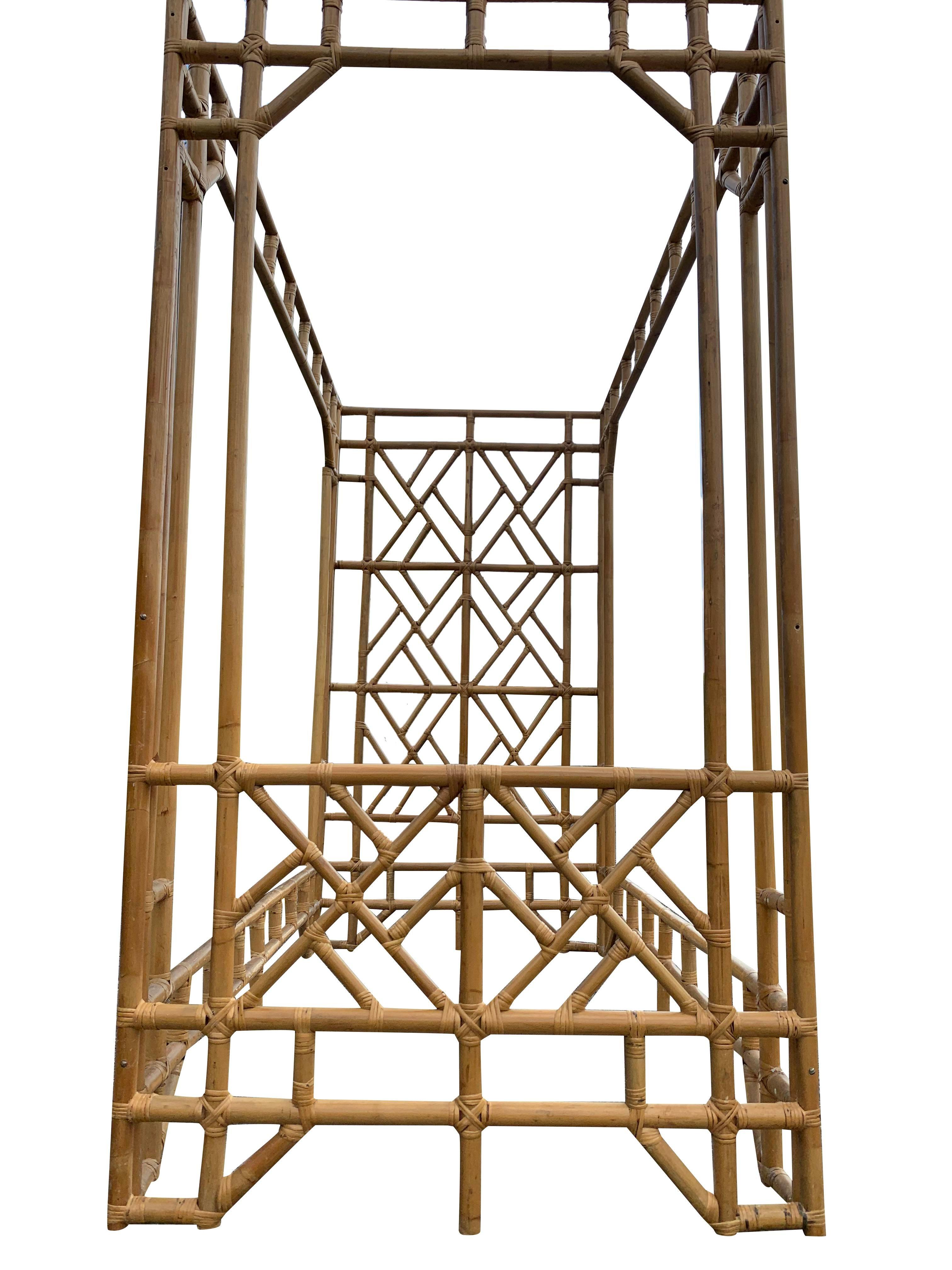 Bamboo Rattan Canopy Bed Frame or Cabana Day Bed Chippendale ...