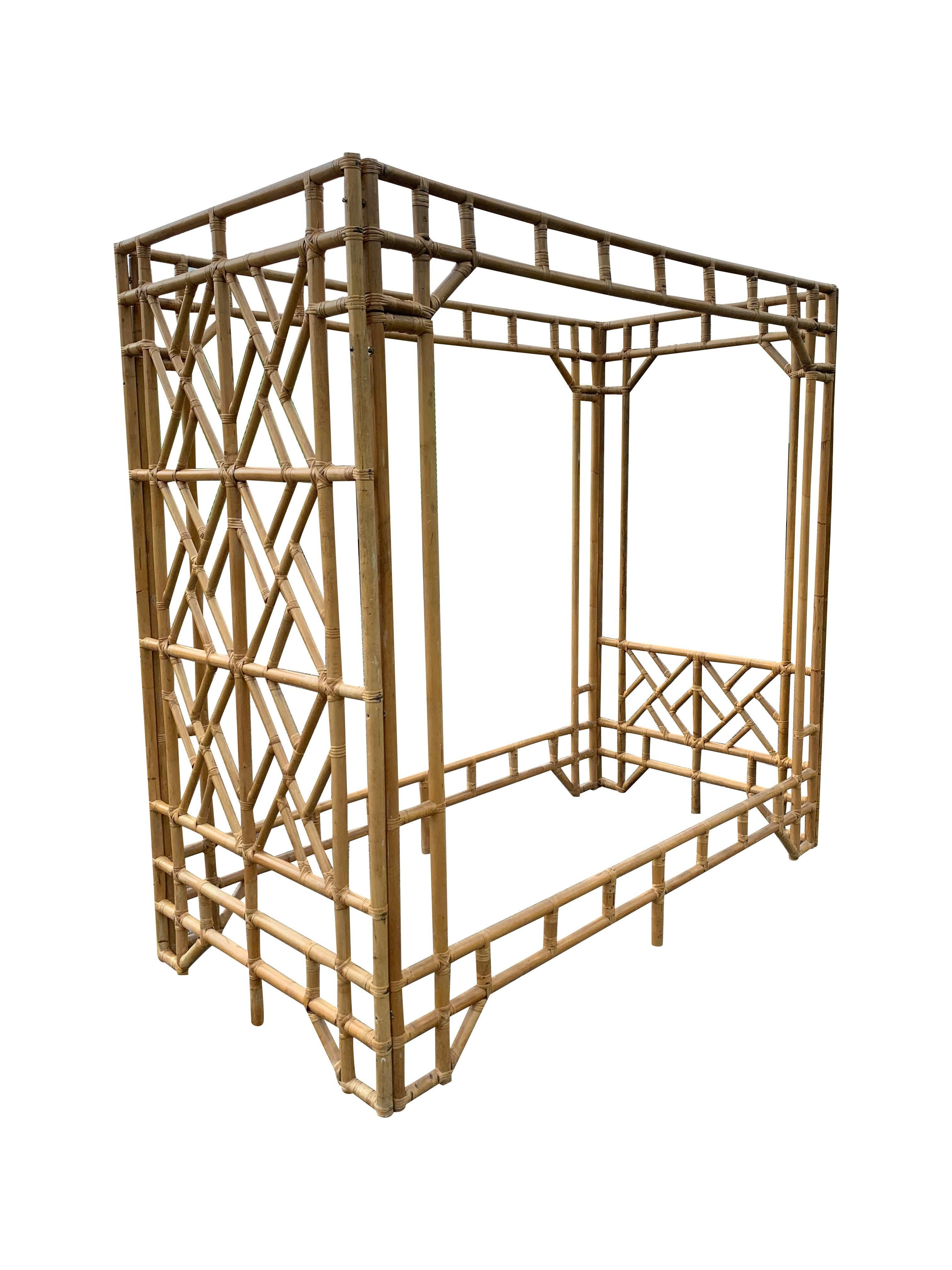 Bamboo Rattan Canopy Bed Frame or Cabana Day Bed Chippendale ...