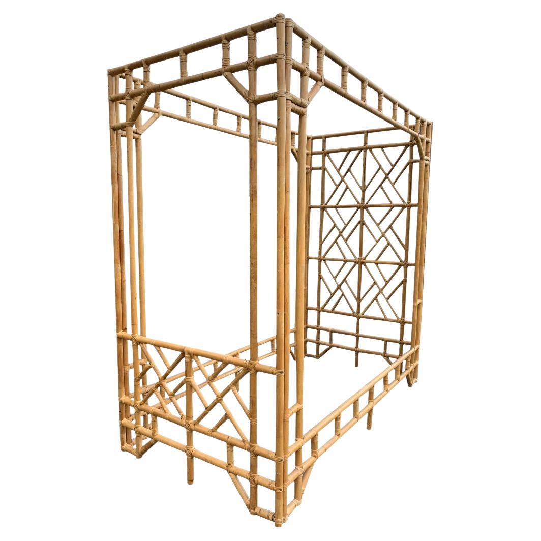 Exceptional Chinese Carved Polychrome Elmwood Canopy Wedding Bed at ...