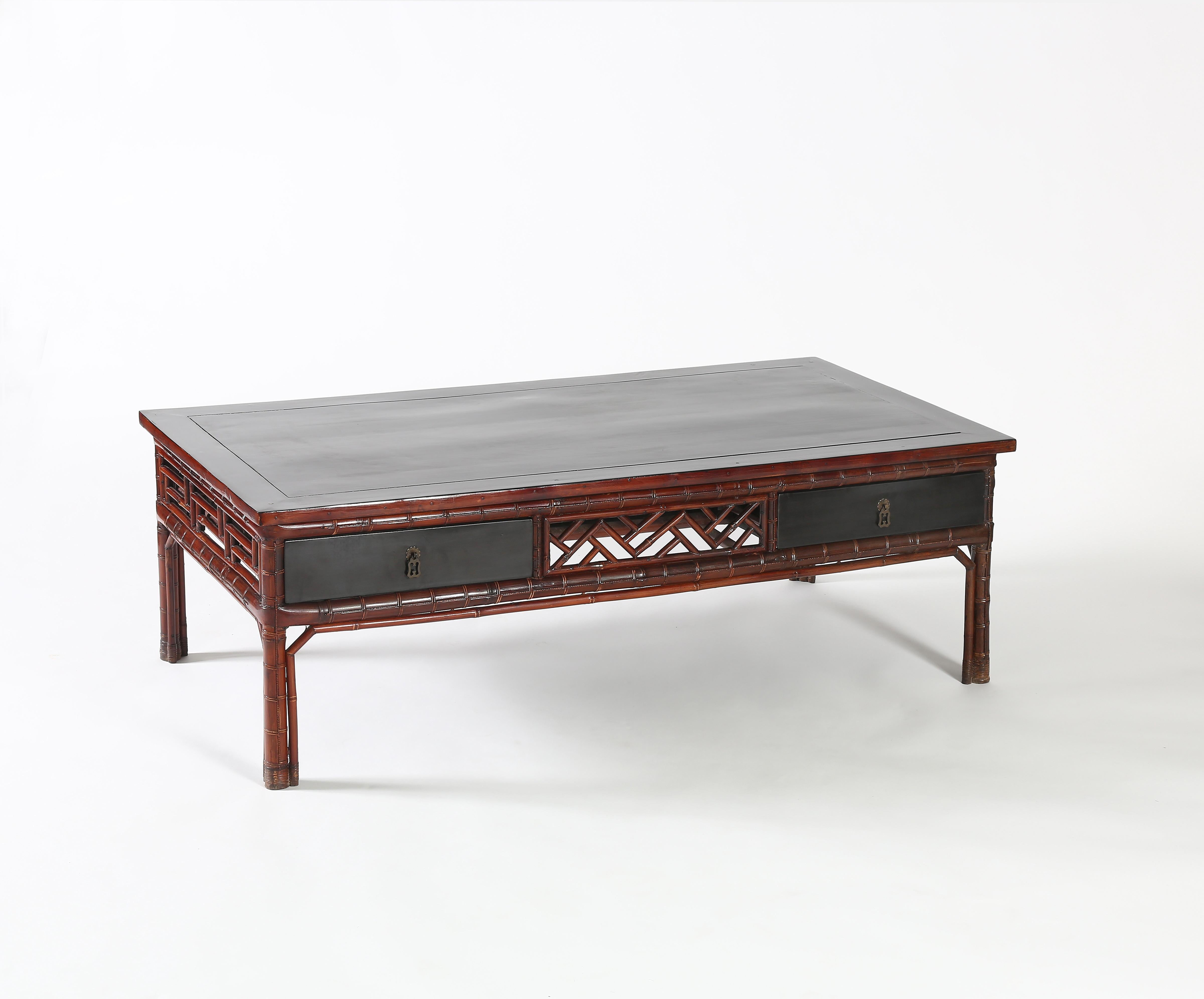 Bamboo Rectangular Coffee Table, Low K'ang Table at 1stDibs | low ...