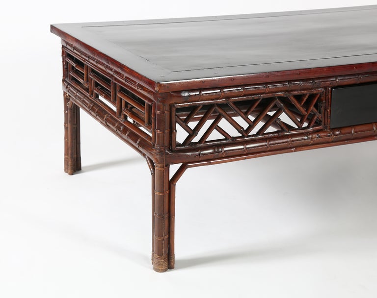 Bamboo Rectangular Coffee Table, Low K'ang Table at 1stDibs