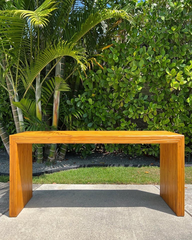 Bamboo Reed Console Table For Sale at 1stDibs