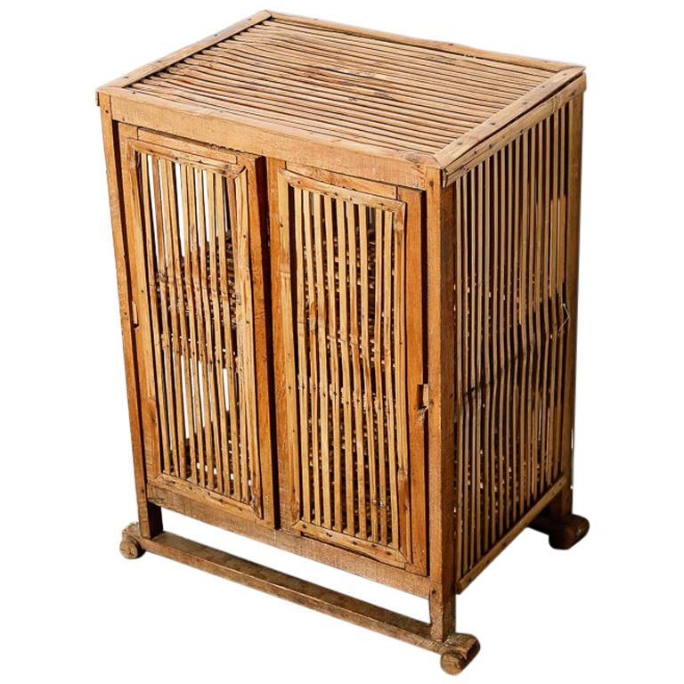 Bamboo Slat Cabinet at 1stDibs