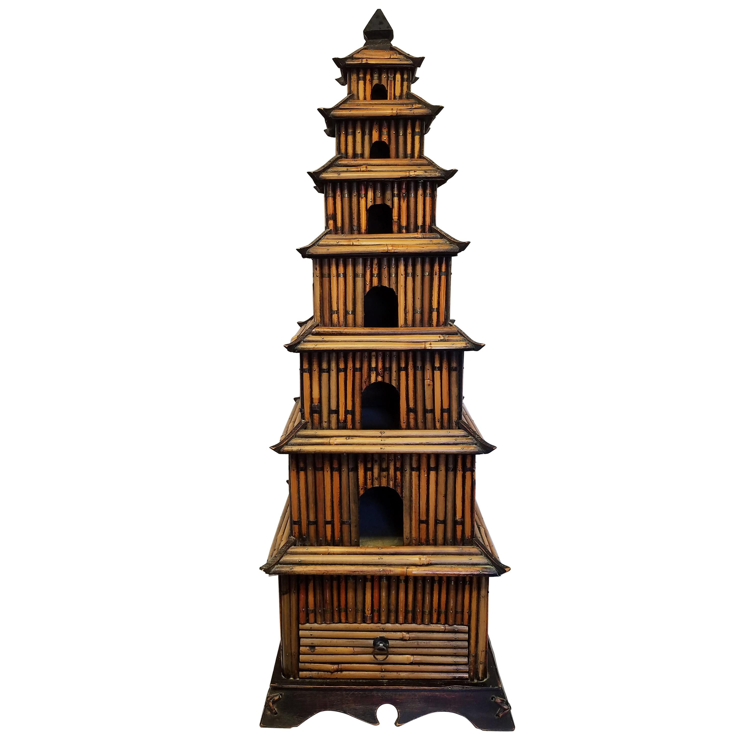Bamboo Tabletop Pagoda Temple For Sale at 1stDibs
