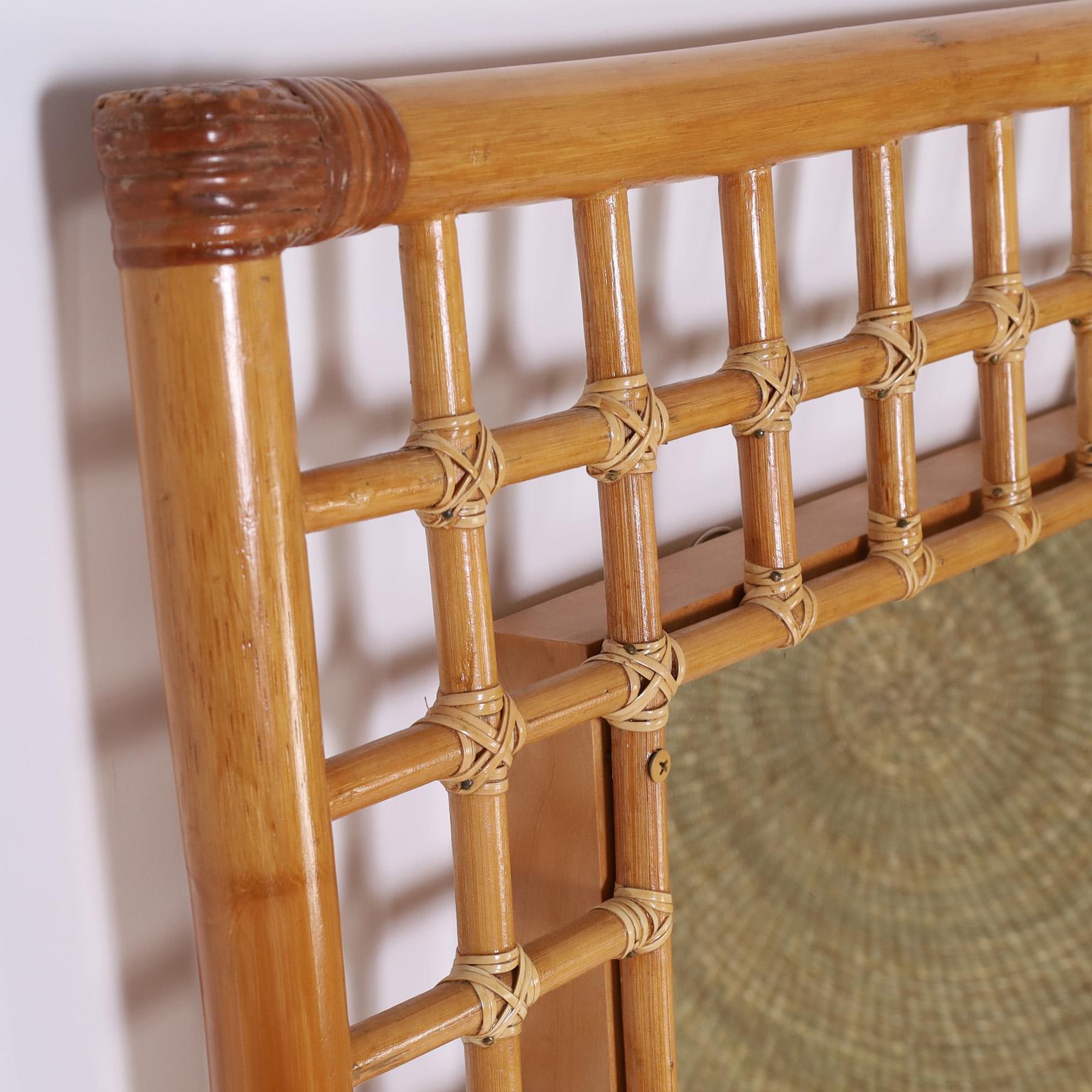 Bamboo Wall Mirror For Sale at 1stDibs