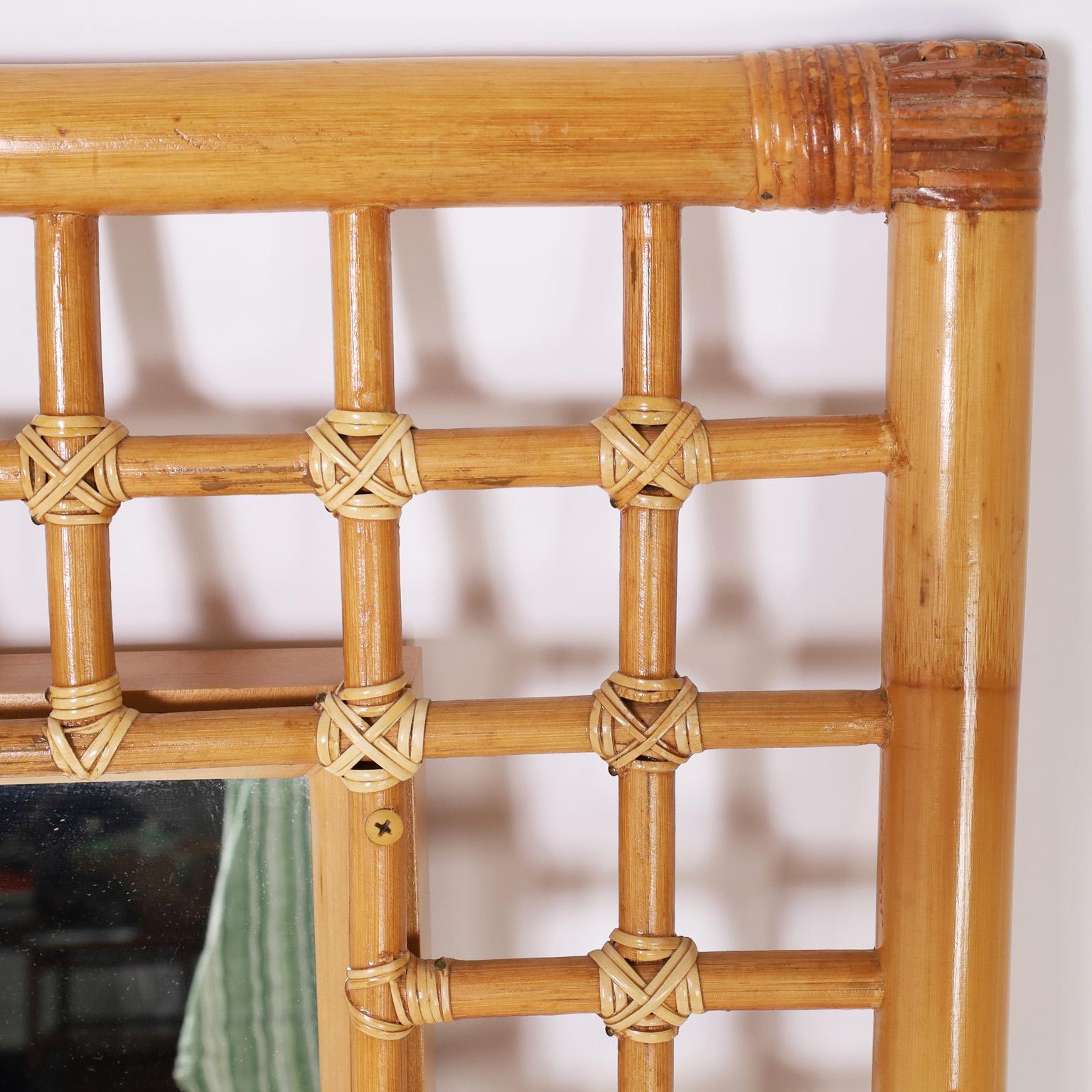 Bamboo Wall Mirror For Sale at 1stDibs