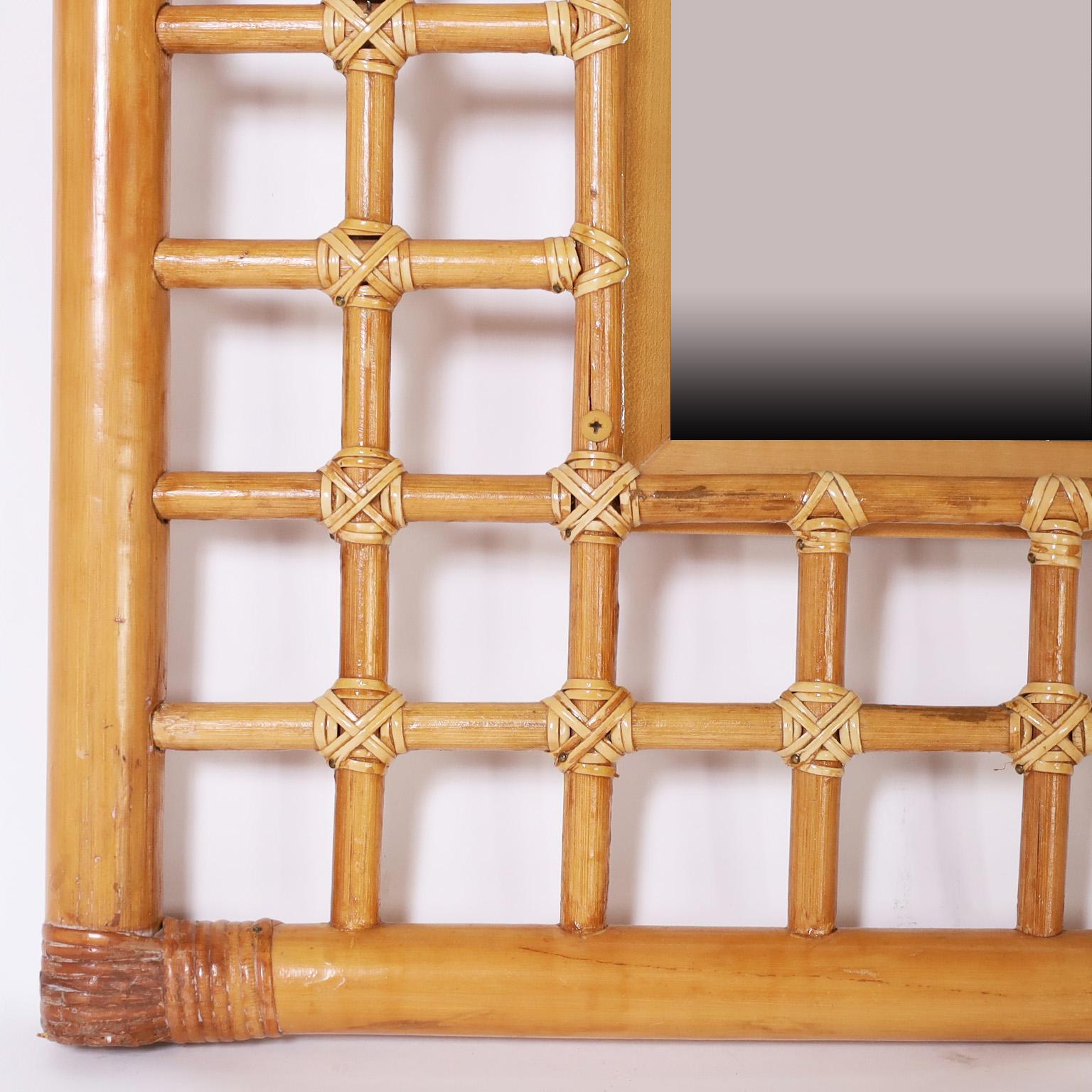 Bamboo Wall Mirror For Sale at 1stDibs