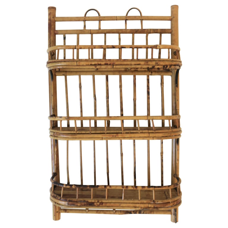 Bamboo Wicker Wall Shelf at 1stDibs | bamboo wall shelves