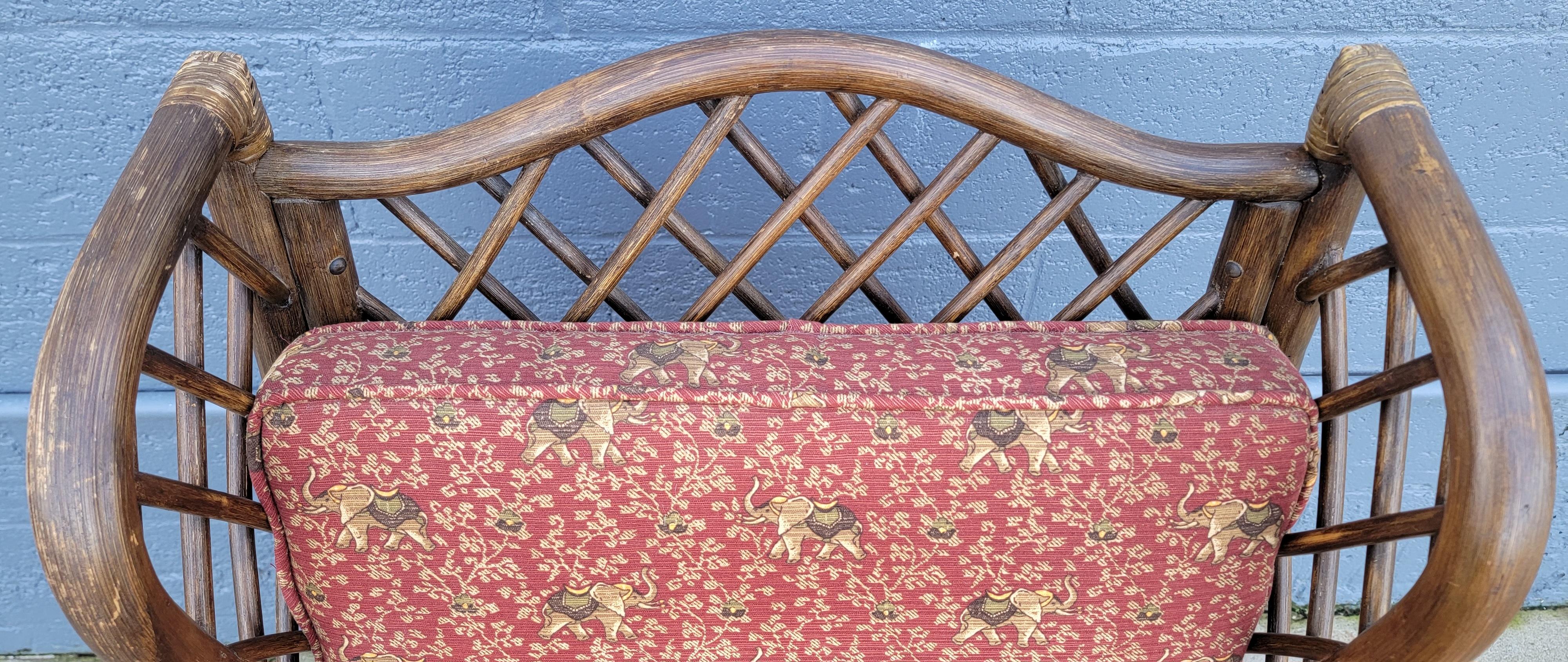 Bamboo Wingback Lounge Chair at 1stDibs