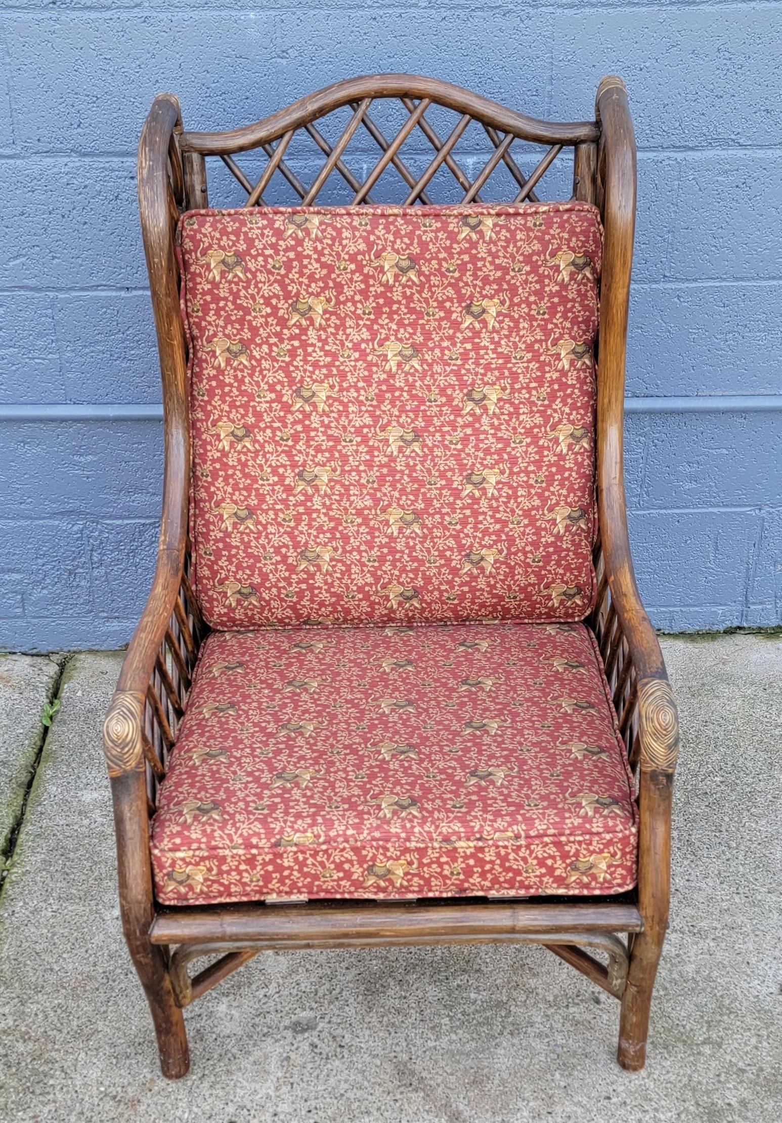 Bamboo Wingback Lounge Chair at 1stDibs