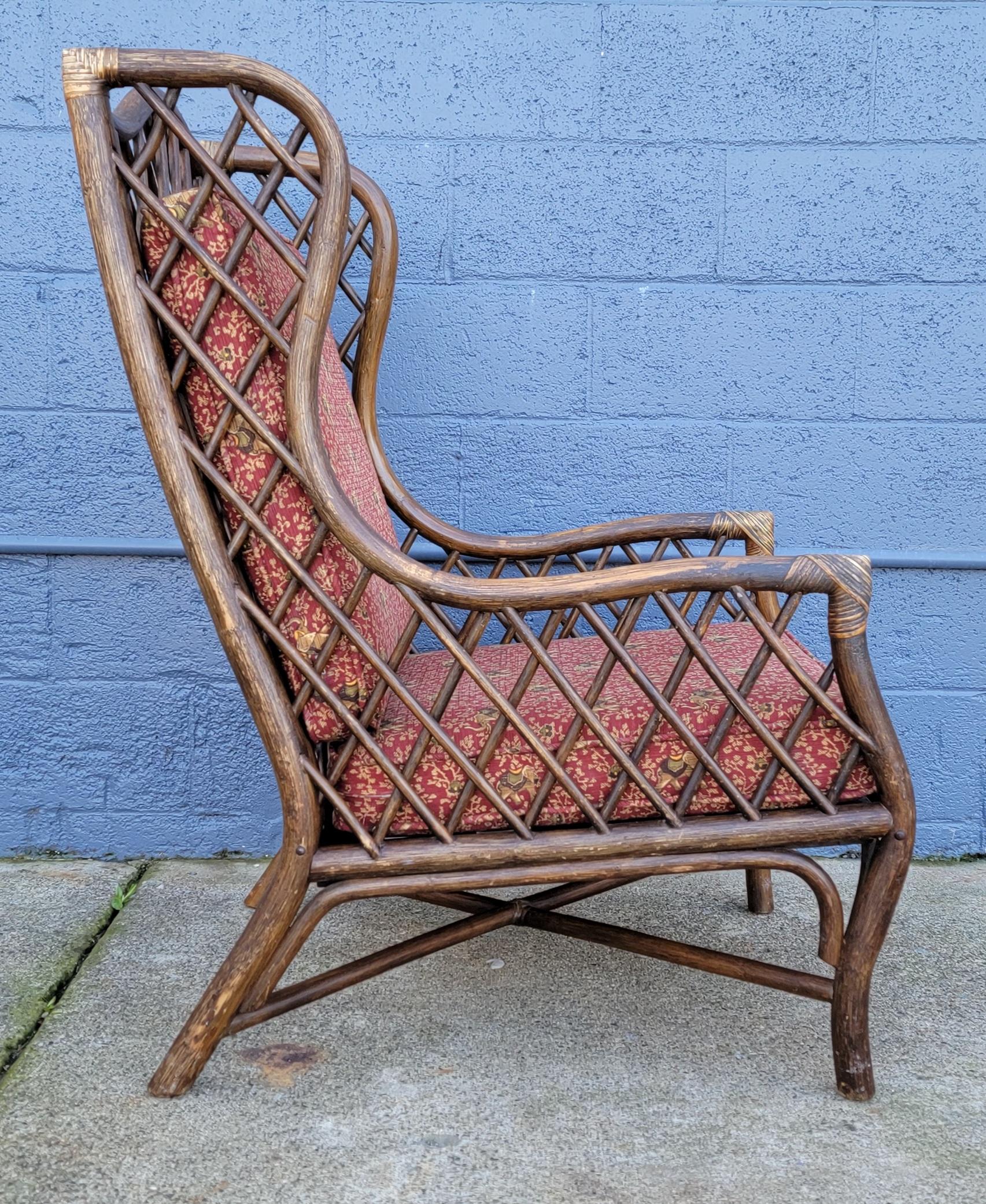 Bamboo Wingback Lounge Chair at 1stDibs