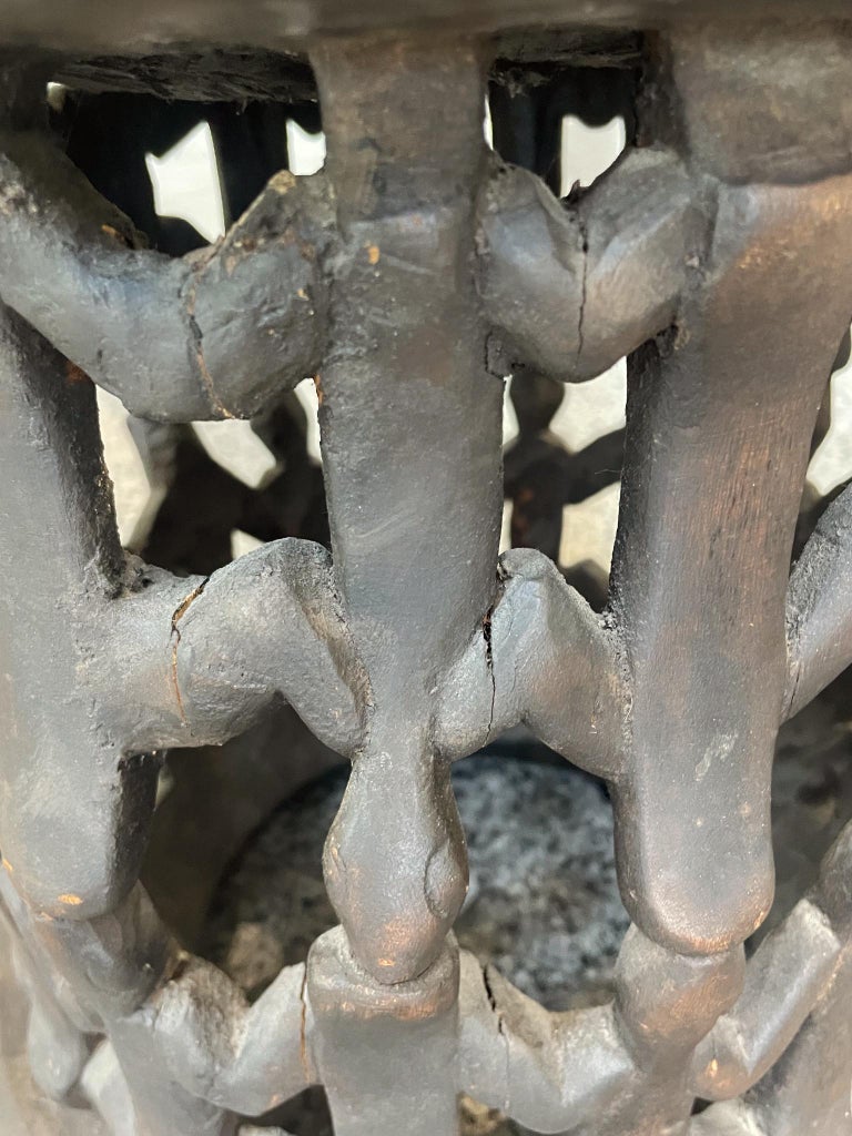 Bamileke Table with Lizard Design Description For Sale at 1stDibs