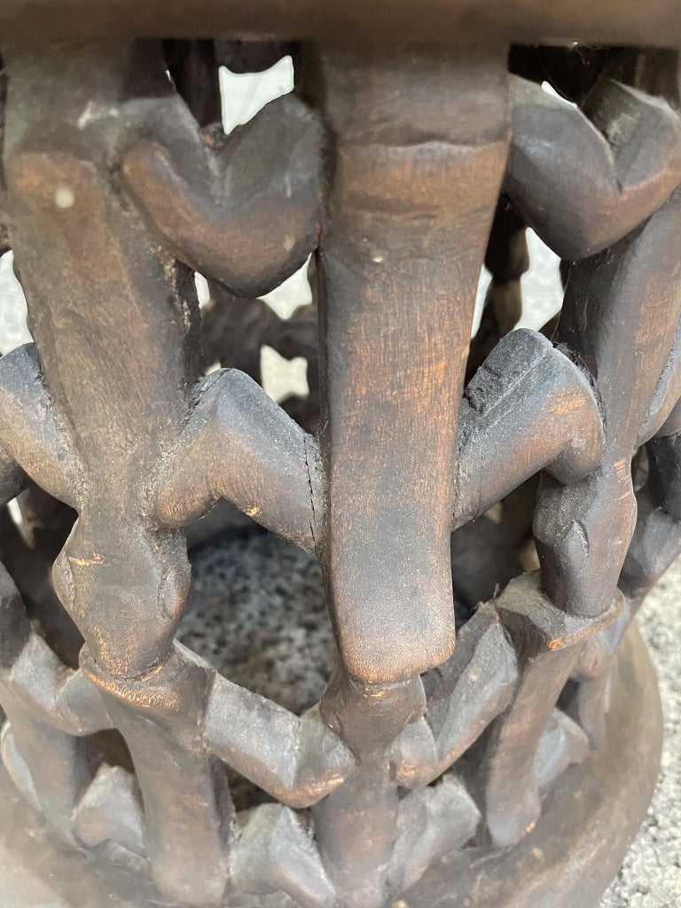 Bamileke Table with Lizard Design Description For Sale at 1stDibs