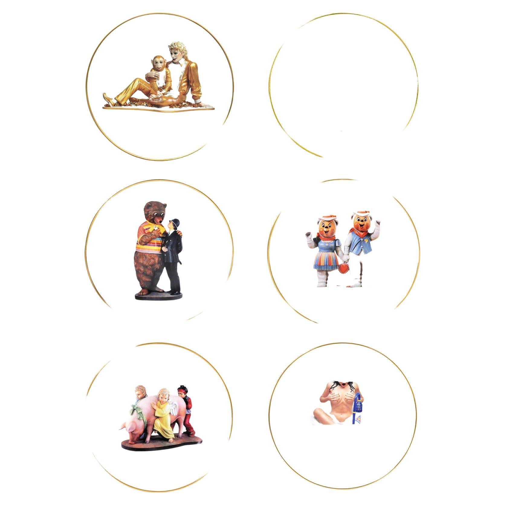 Eight Limoges Porcelain Bread and Butter Plates, Cobalt Blue and Gold ...