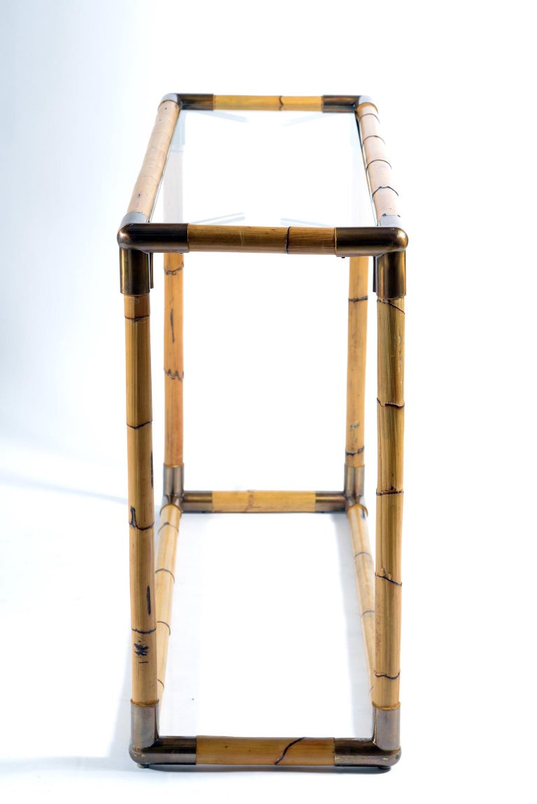 Banci Midcentury Pair of Brass and Bamboo Console, Florence, Italy ...