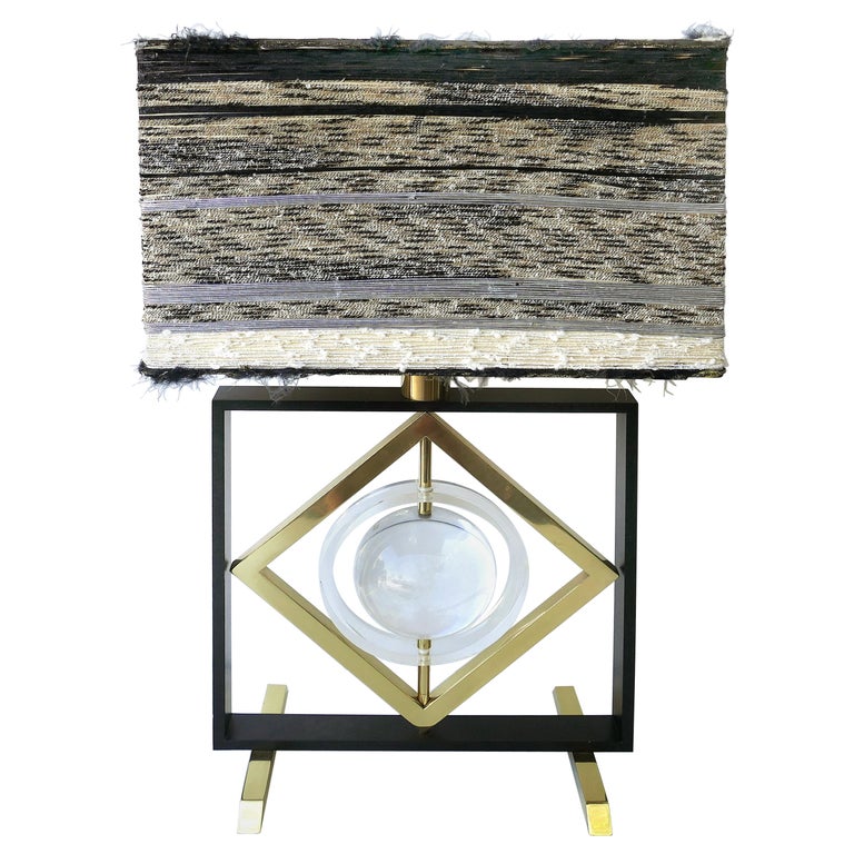 Banci Sculptural Kenetic Table Lamp with Original Shade, Brass and ...