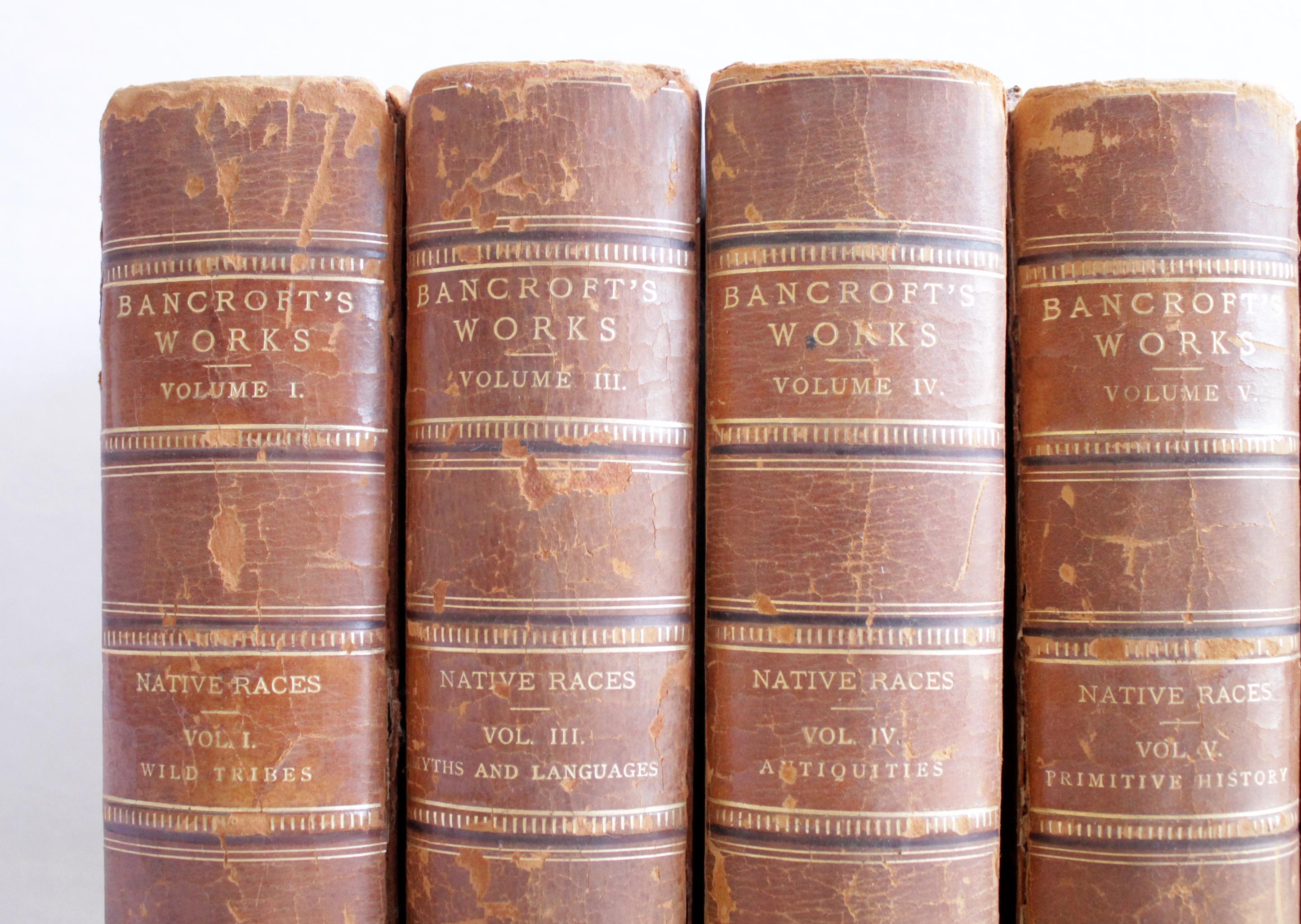 Bancroft Works Antique Leather Bound Books Volume 1-10 at 1stDibs
