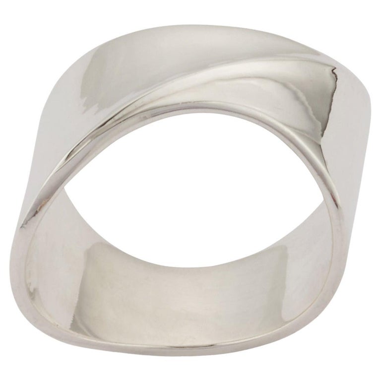 Band Ring in Polished Sterling Silver For Sale at 1stDibs