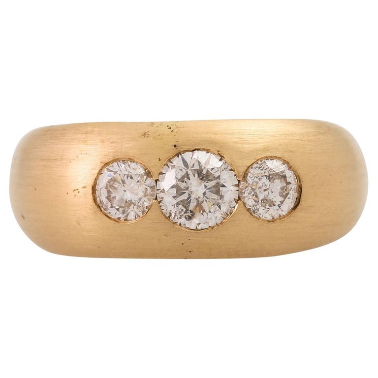 Band Ring with 3 Diamonds For Sale at 1stDibs