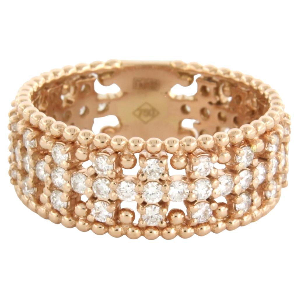 Band ring with brilliant cut diamonds up to 1.01ct 18k pink gold For Sale at 1stDibs