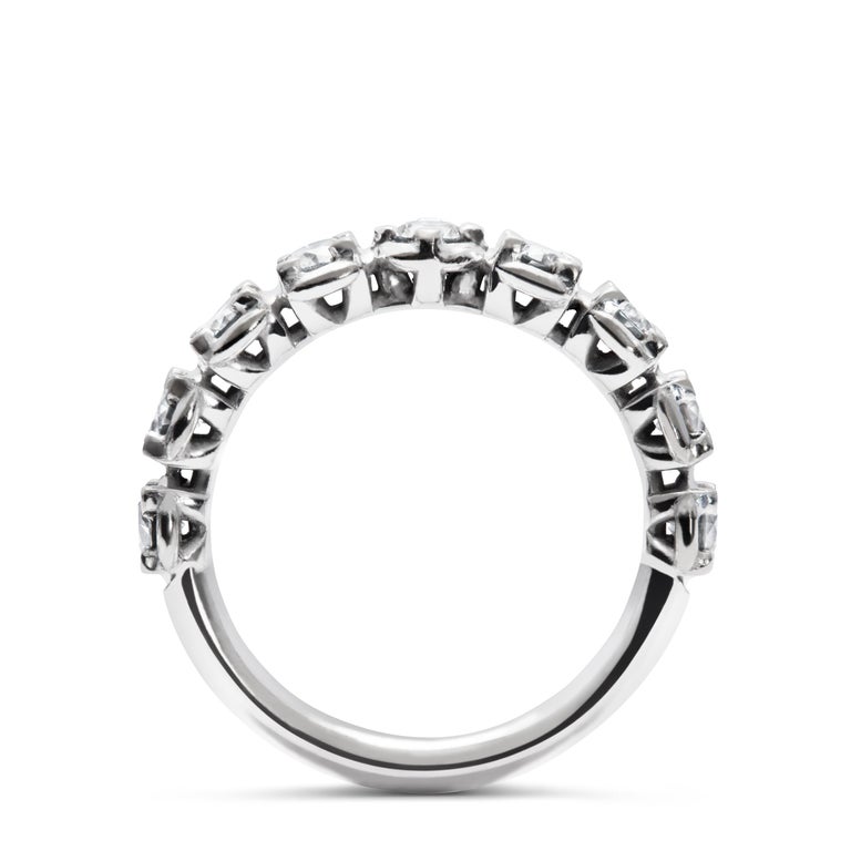 Band Ring with Traceable Diamonds in 18 Karat White Gold by Rocks for ...