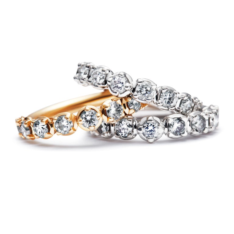 Band Ring with Traceable Diamonds in 18 Karat White Gold by Rocks for ...