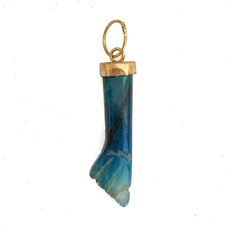 Mano Figa Banded Blue Agate Charm Pendant For Sale at 1stDibs | figa ...