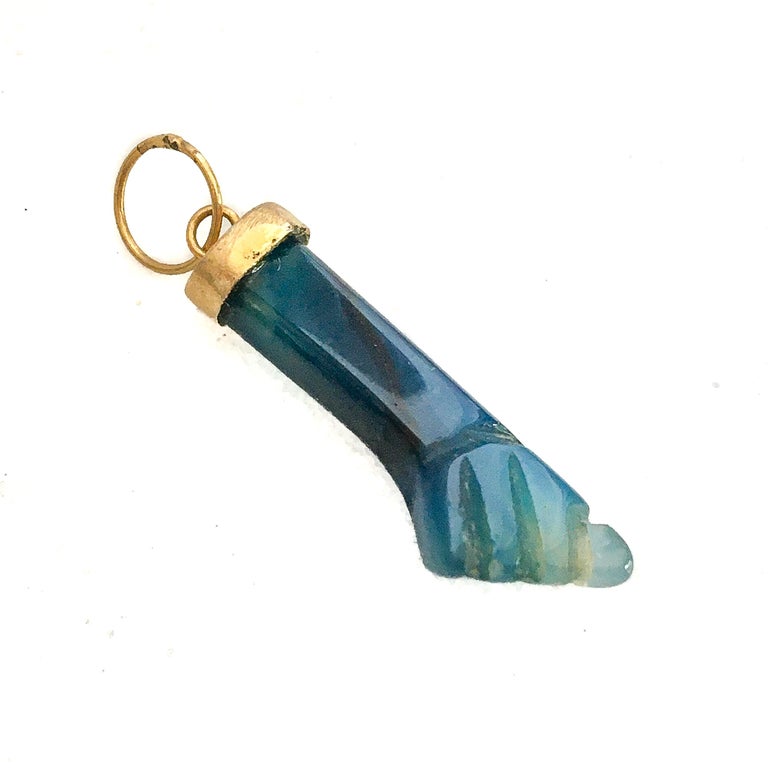 Mano Figa Banded Blue Agate Charm Pendant For Sale at 1stDibs | figa ...