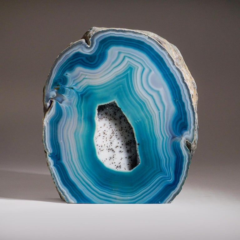 Banded Green Agate Geode from Brazil For Sale at 1stDibs