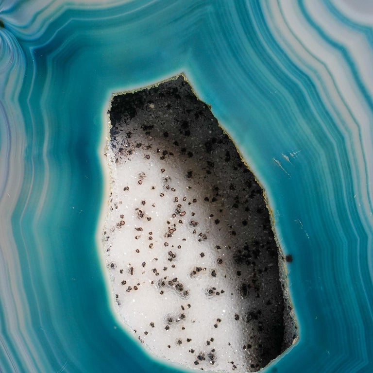 Banded Green Agate Geode from Brazil For Sale at 1stDibs