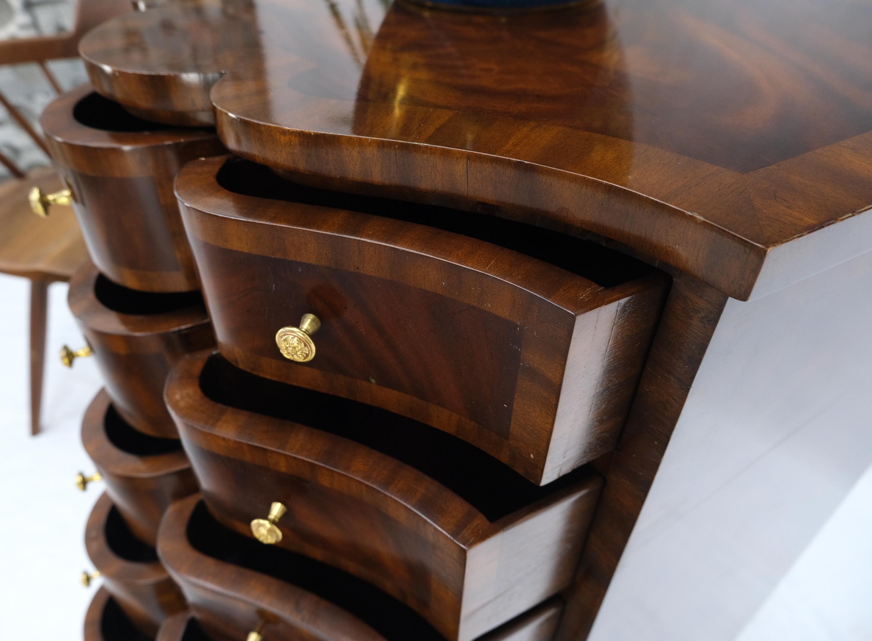 Banded Top Serpentine Front 5 Drawers Petite Commode Bachelor Chest ...