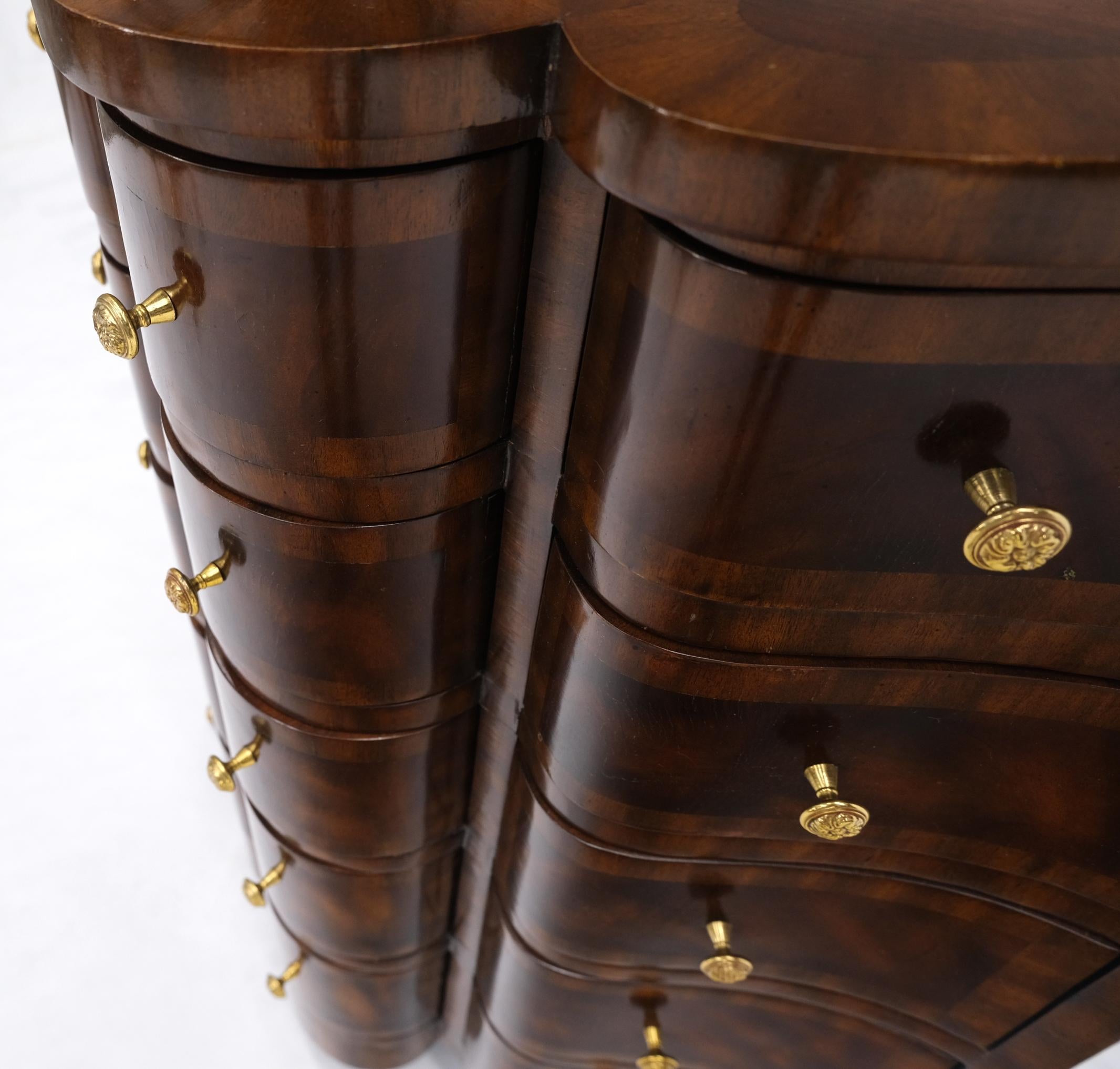 Banded Top Serpentine Front 5 Drawers Petite Commode Bachelor Chest ...