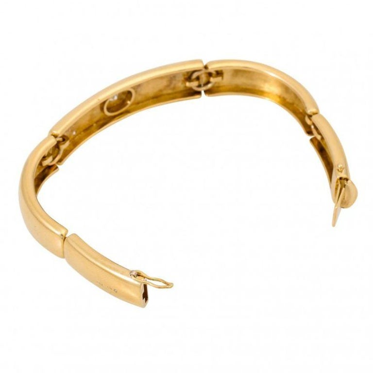 Bangle, Flexible, with 3 Diamonds For Sale at 1stDibs