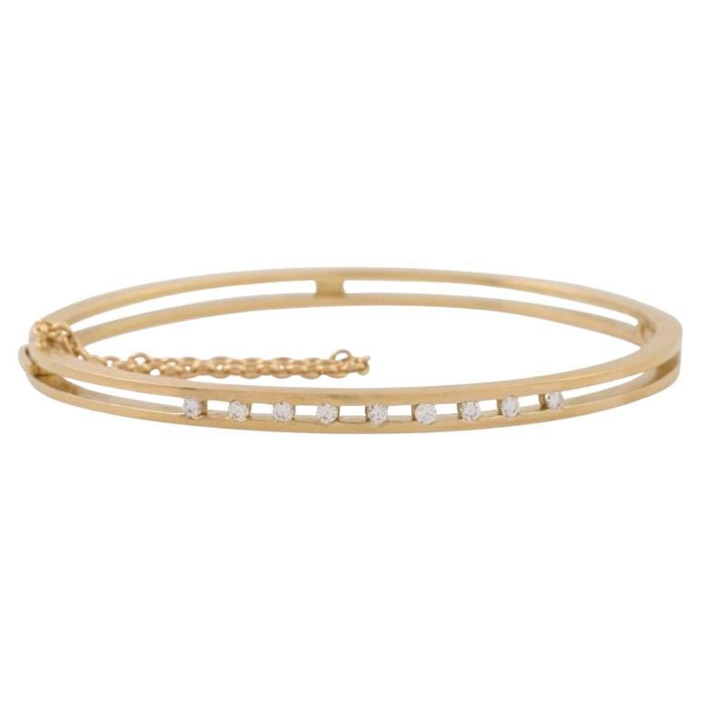 Bangle with 6 Brilliant-Cut Diamonds Total Approx. 1.2 Ct For Sale at ...