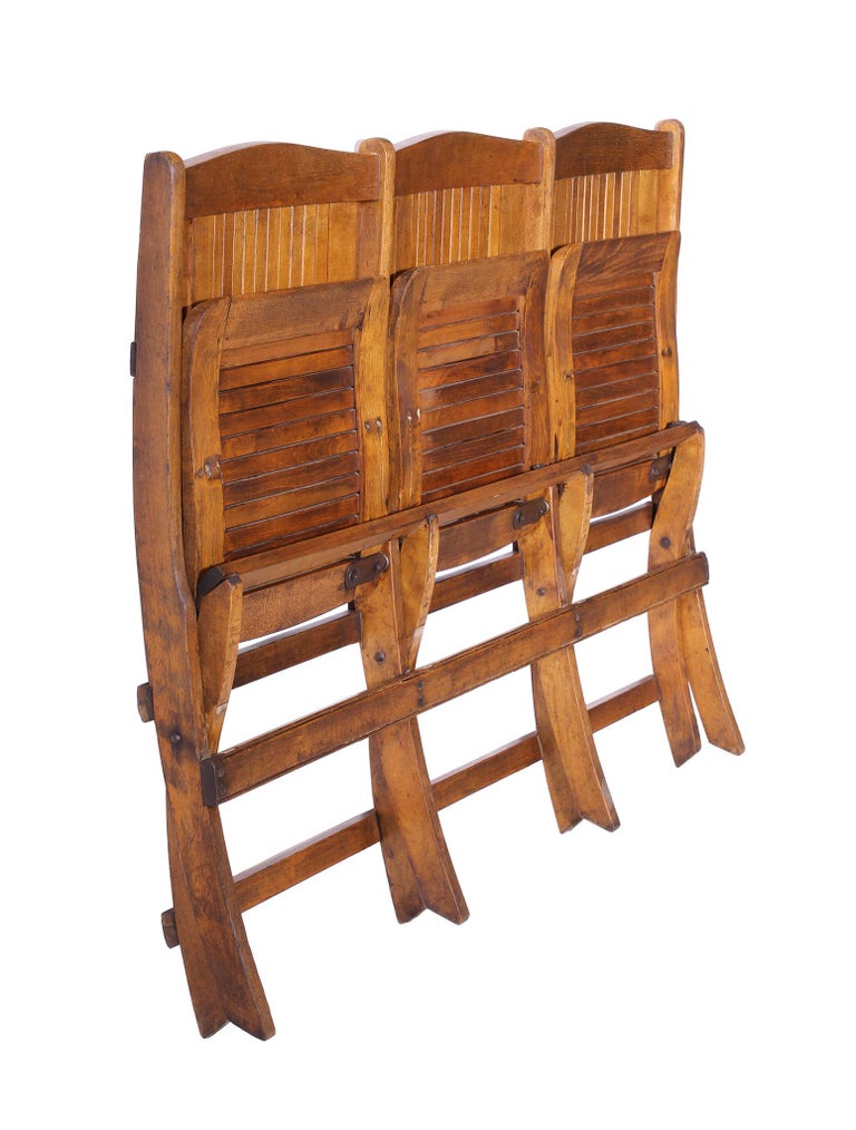 Bank of Folding Chairs / Bench at 1stDibs