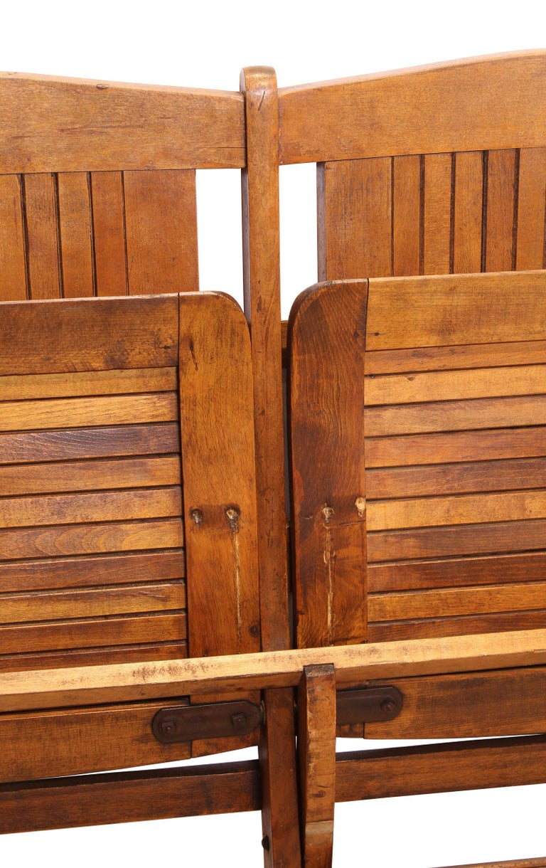 Bank of Folding Chairs / Bench at 1stDibs