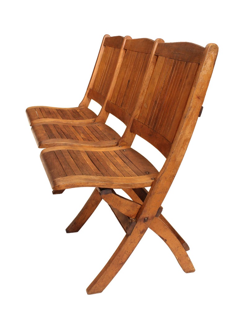 Bank of Folding Chairs / Bench at 1stDibs