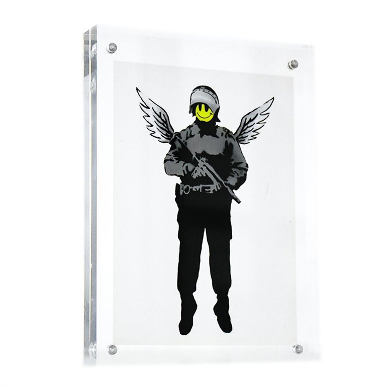 Banksy - BANKSY Angel Cop Flying Copper (Banksy vs Warhol Showcard ...