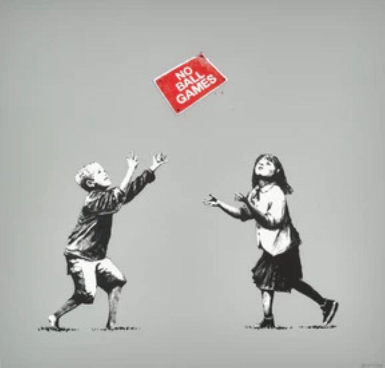Banksy - Bansky, No Ball Games - grey For Sale at 1stDibs