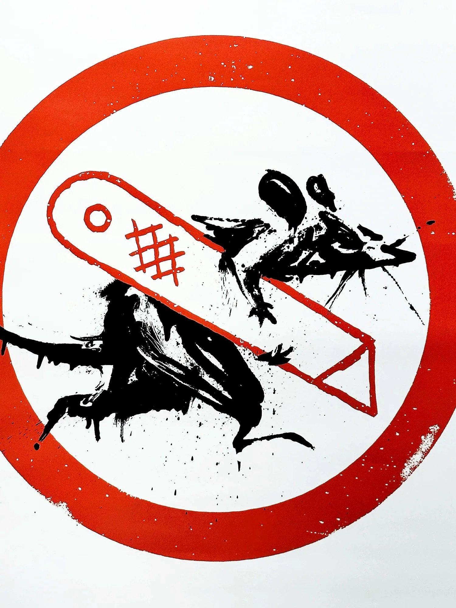 Banksy - Cut and Run Rat Stencil Poster by Banksy For Sale at 1stDibs
